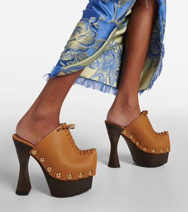Etro Plateau 90 Leather Pumps
