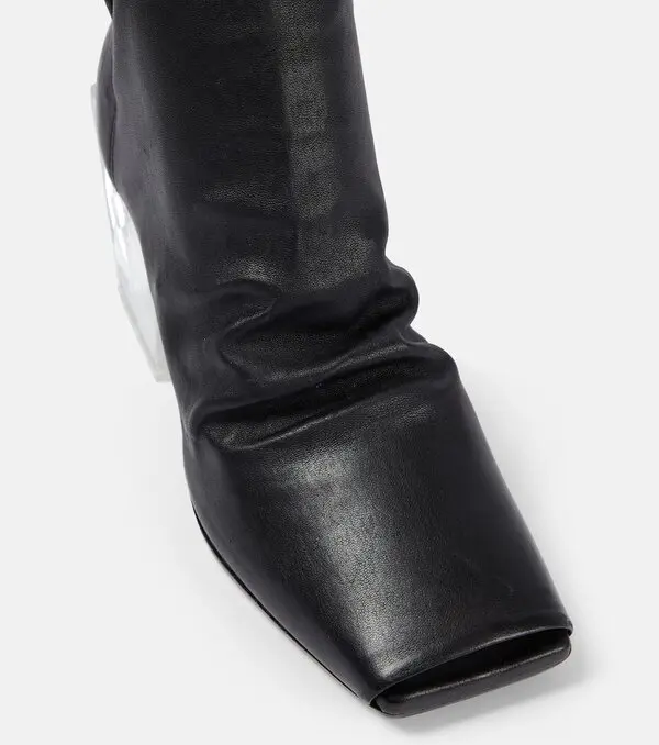 Rick Owens Stretch Leather Ankle Boots