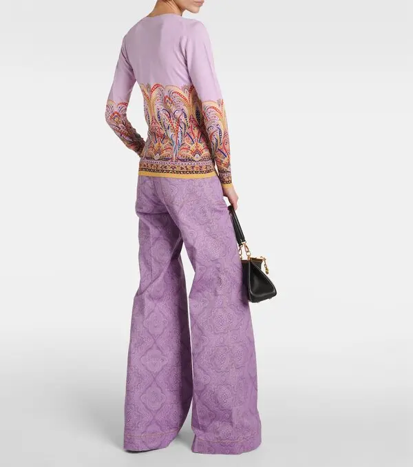 Etro Printed Silk-blend Sweater - Pink