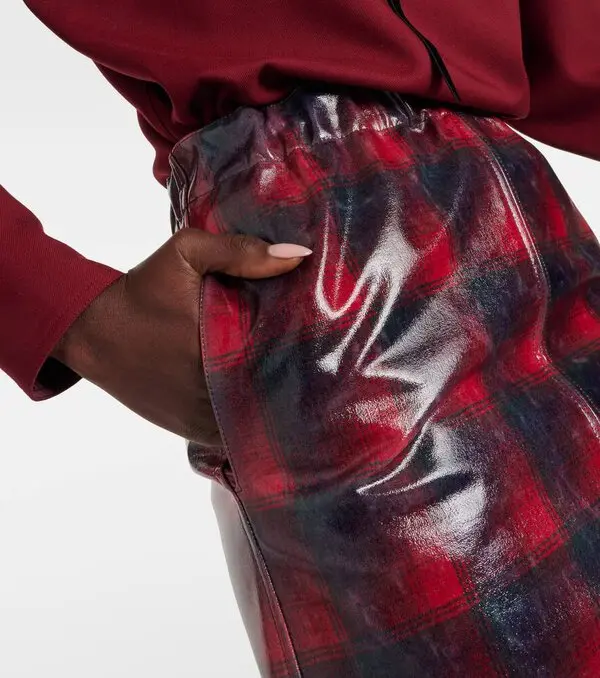 MAISON MARGIELA Checked Coated Wool Midi Skirt
