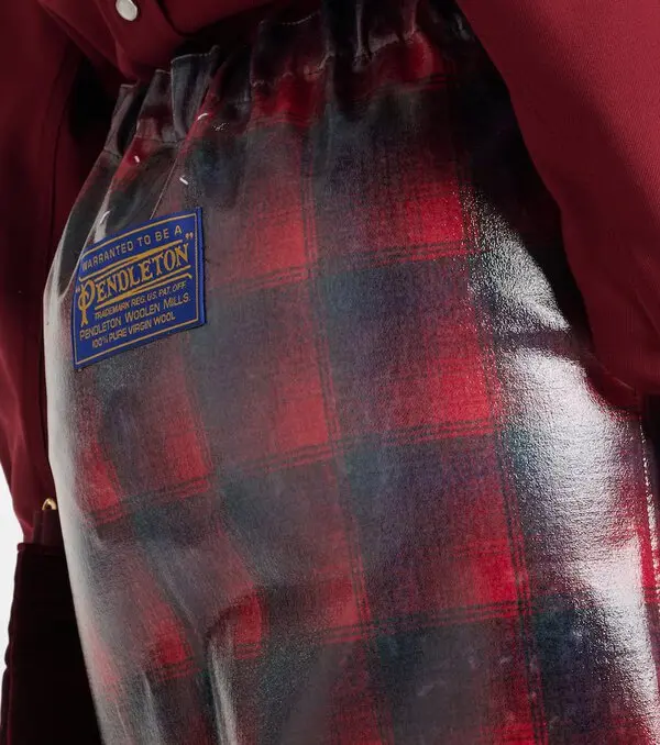 MAISON MARGIELA Checked Coated Wool Midi Skirt