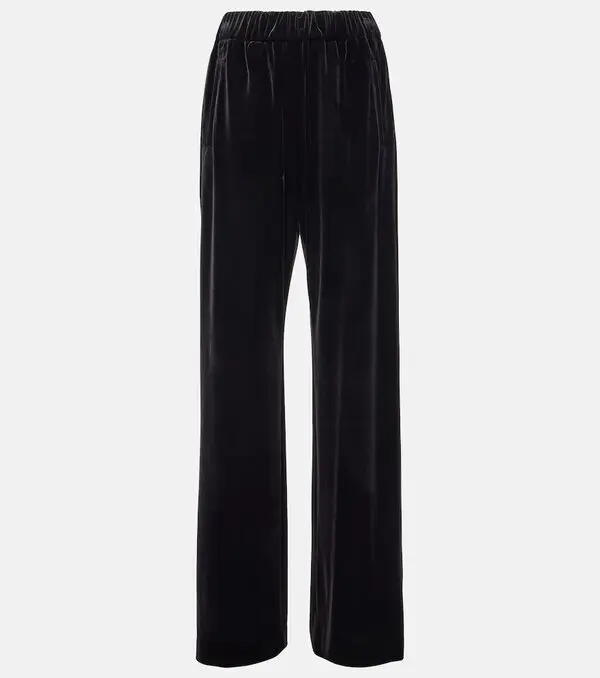 Dolce & Gabbana High-rise Velvet Wide-leg Trousers