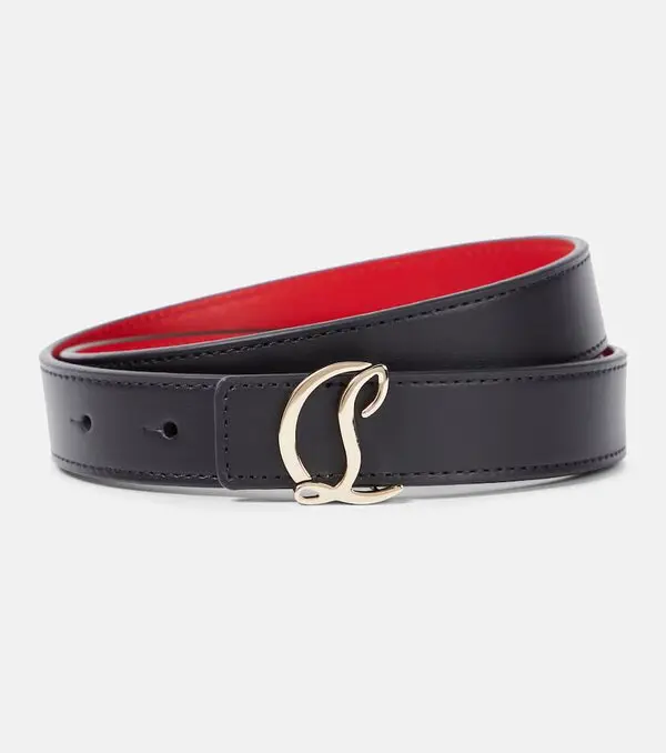 CHRISTIAN LOUBOUTIN Cl Logo Leather Belt - Black