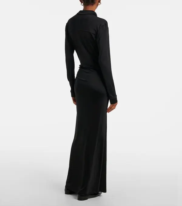 Tove Iana V-neck Maxi Dress In /grizzly - Black
