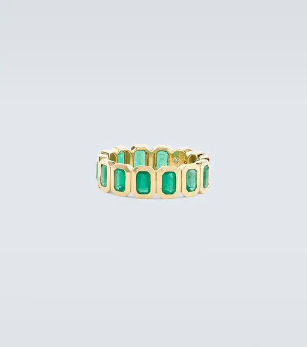 Shay Jewelry 18kt Gold Ring With Emeralds - Green