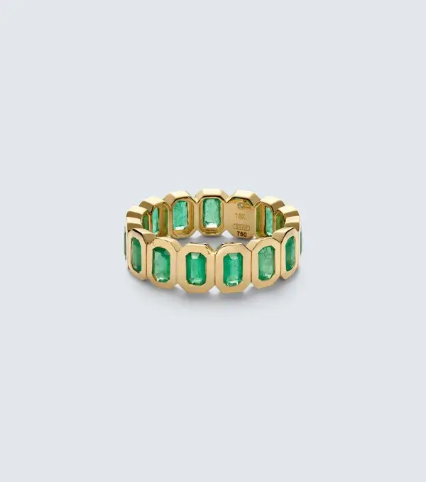 Shay Jewelry 18kt Gold Ring With Emeralds - Green