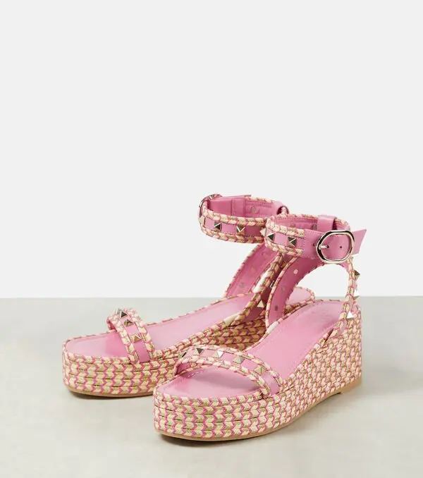 Valentino Garavani Rockstud Torchon Platform Espadrilles