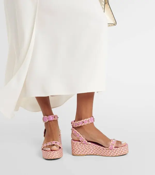 Valentino Garavani Rockstud Torchon Platform Espadrilles