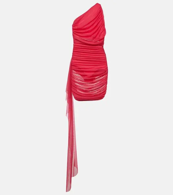 THE SEI Drape-detail Ruched Chiffon Minidress