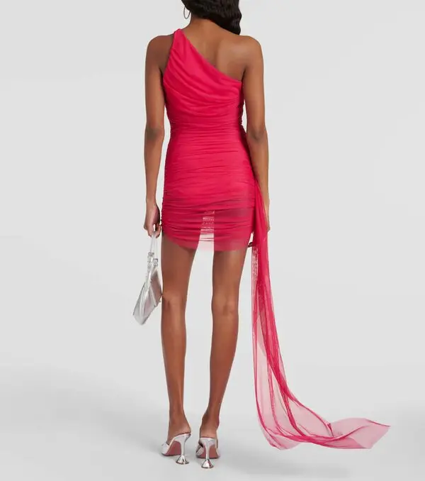 THE SEI Drape-detail Ruched Chiffon Minidress