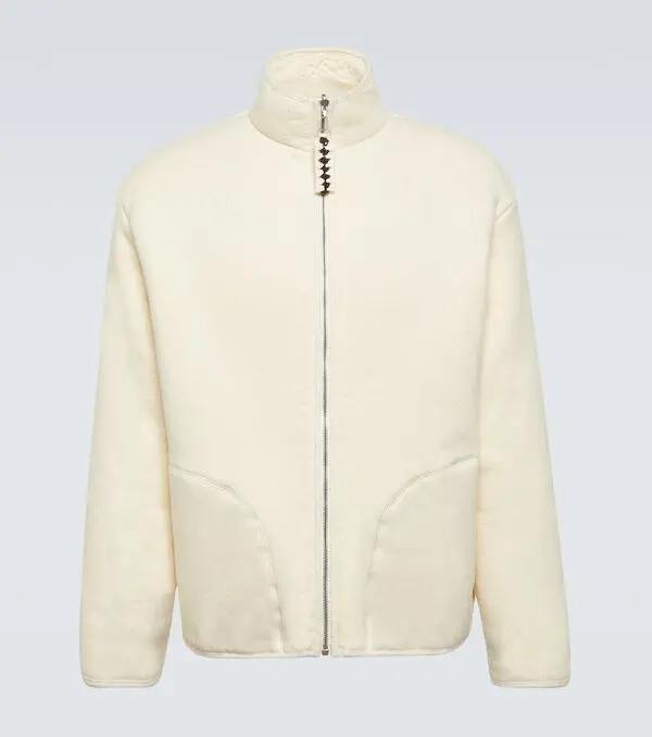 JIL SANDER Cotton Fleece Zip-up Jacket - Beige