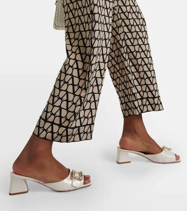 ROGER VIVIER Bikiviv Embellished Patent Leather Mules