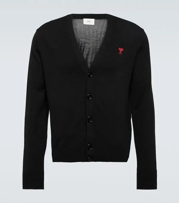 AMI Paris De Coeur Wool Cardigan