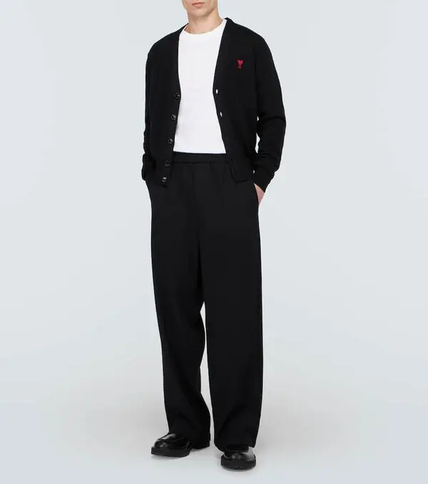 AMI Paris De Coeur Wool Cardigan