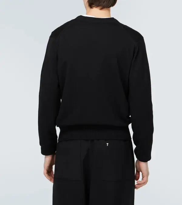 AMI Paris De Coeur Wool Cardigan