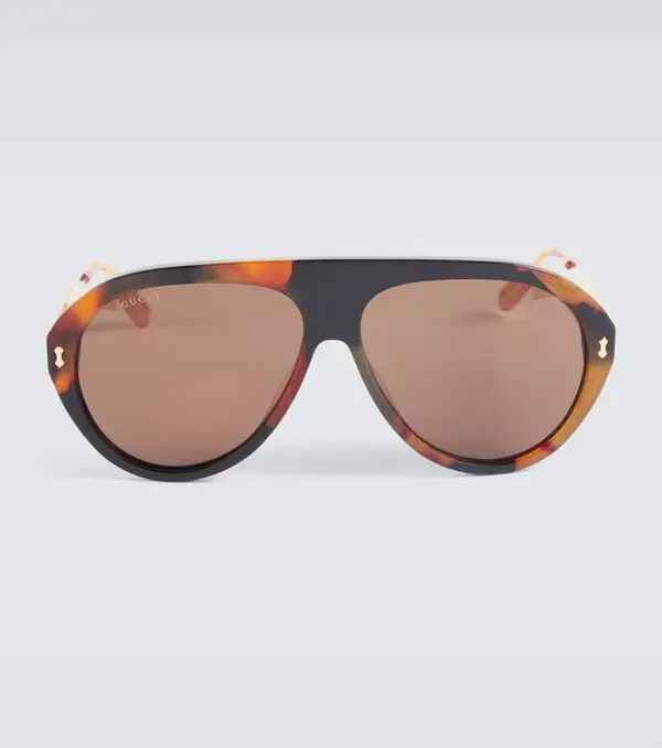 Gucci Port Royale Aviator Sunglasses - Brown