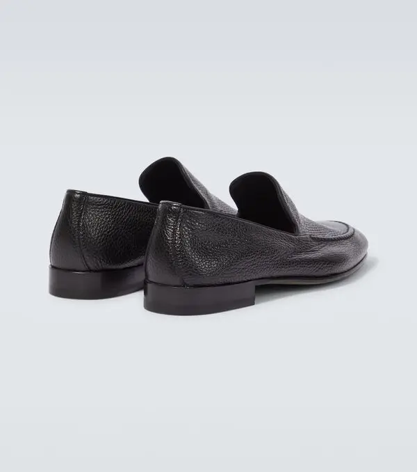 Manolo Blahnik Truro Leather Loafers - Black