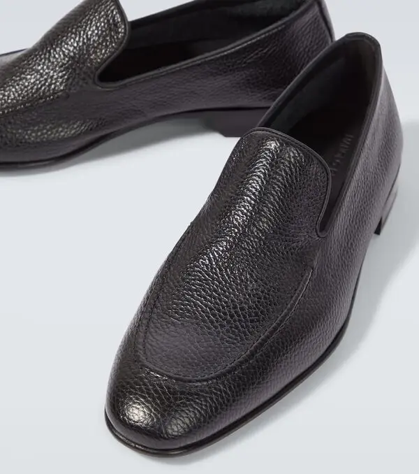 Manolo Blahnik Truro Leather Loafers - Black