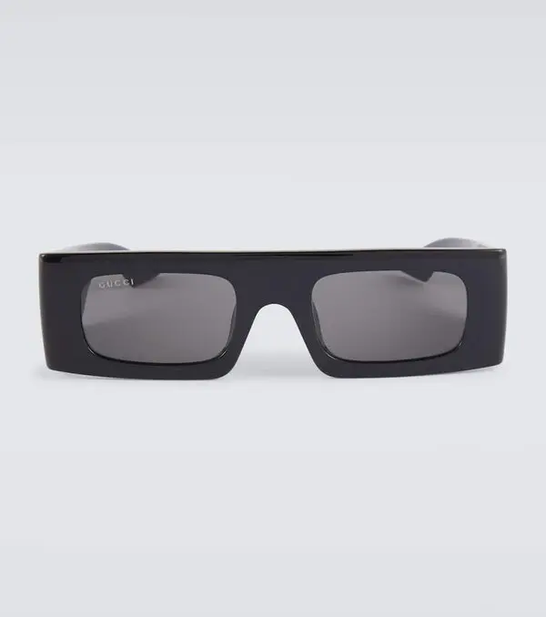 Gucci Fashion Show Rectangular Sunglasses - Black