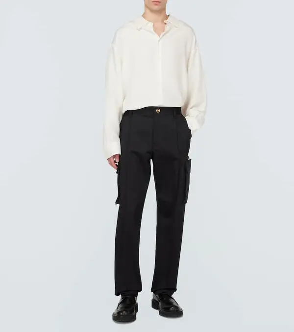Versace Cotton Gabardine Cargo Pants