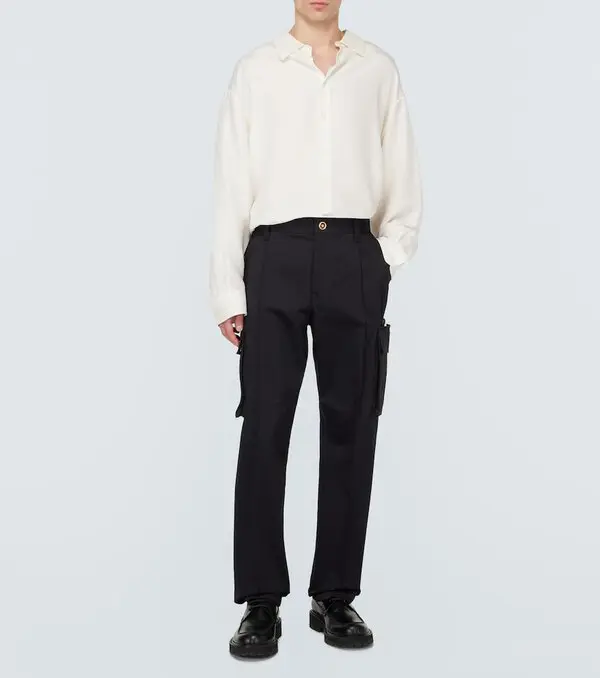 Versace Cotton Gabardine Cargo Pants