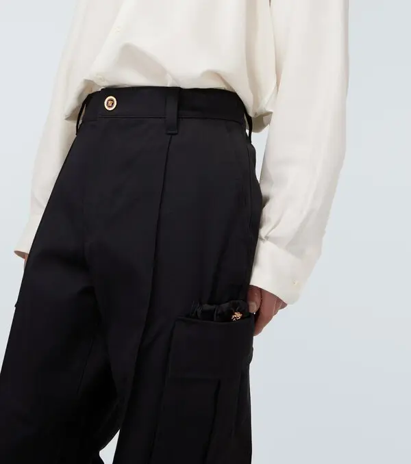 Versace Cotton Gabardine Cargo Pants