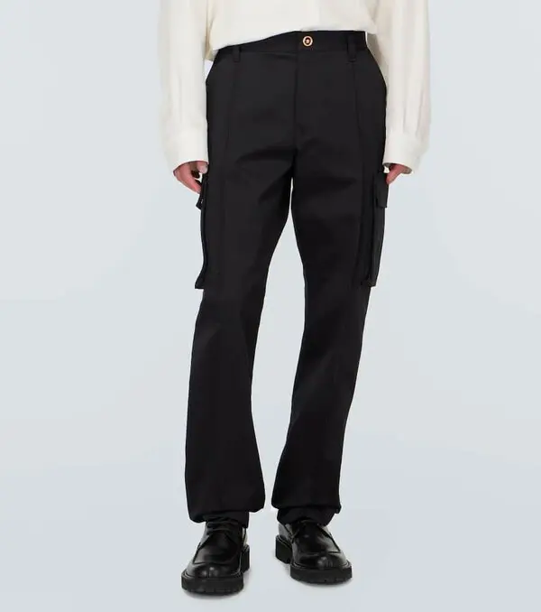 Versace Cotton Gabardine Cargo Pants