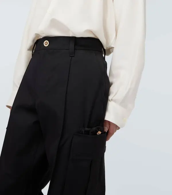 Versace Cotton Gabardine Cargo Pants