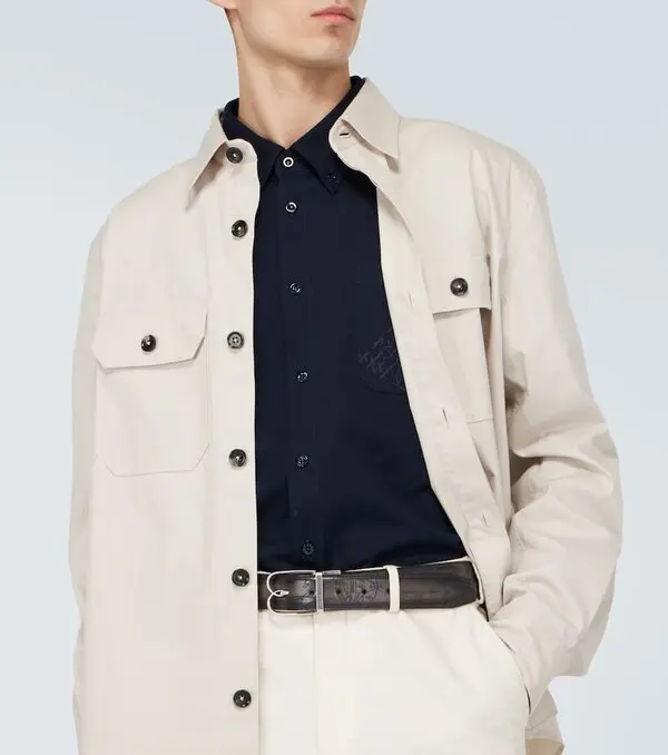 Berluti B Volute Scritto Reversible Leather Belt