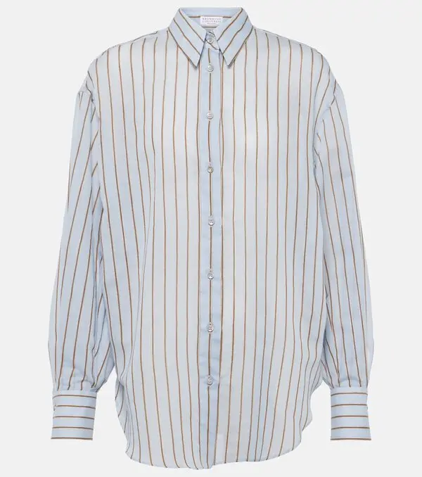 Brunello Cucinelli Cotton-blend Lamé Shirt - Multicoloured