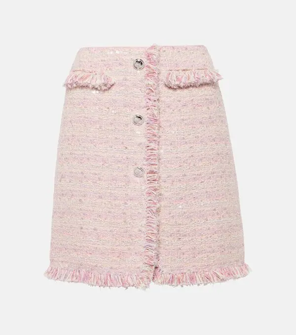 Giambattista Valli High-rise Tweed Miniskirt - Pink
