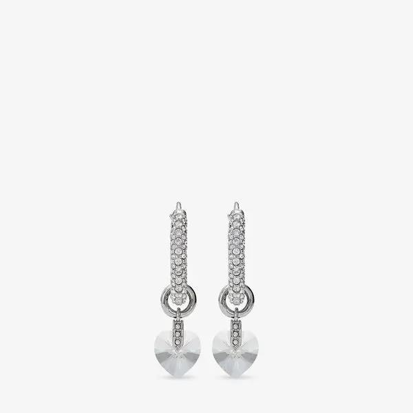 JIMMY CHOO Heart Hoop Earrings - Silver/crystal