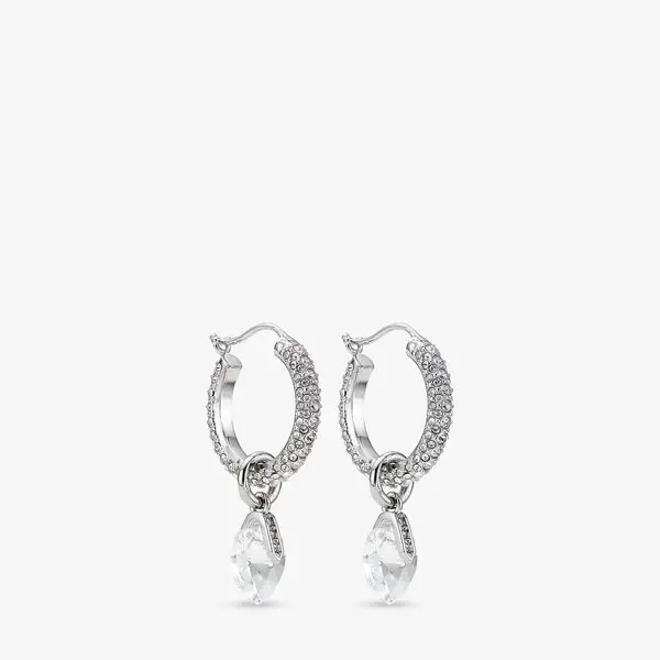 JIMMY CHOO Heart Hoop Earrings - Silver/crystal