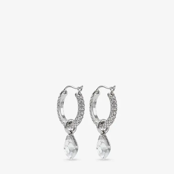 JIMMY CHOO Heart Hoop Earrings - Silver/crystal