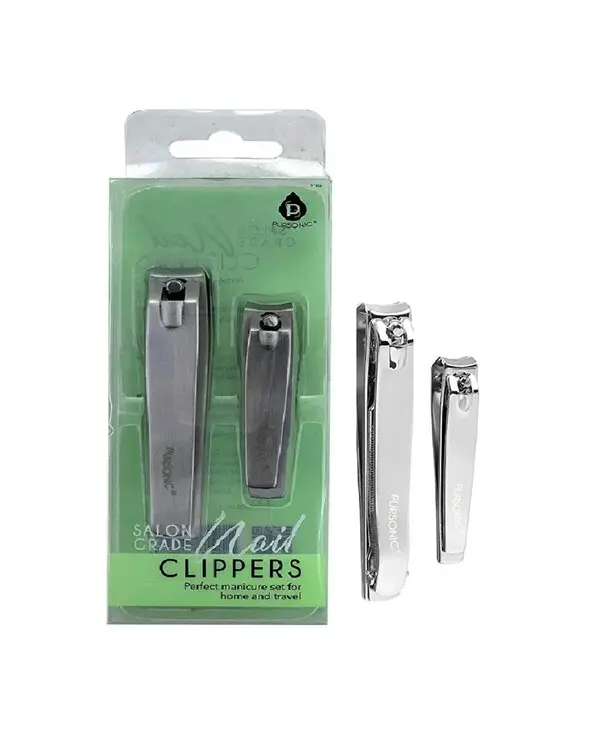 PURSONIC Salon Grade Premium 2 Pack Nail Clippers - Green