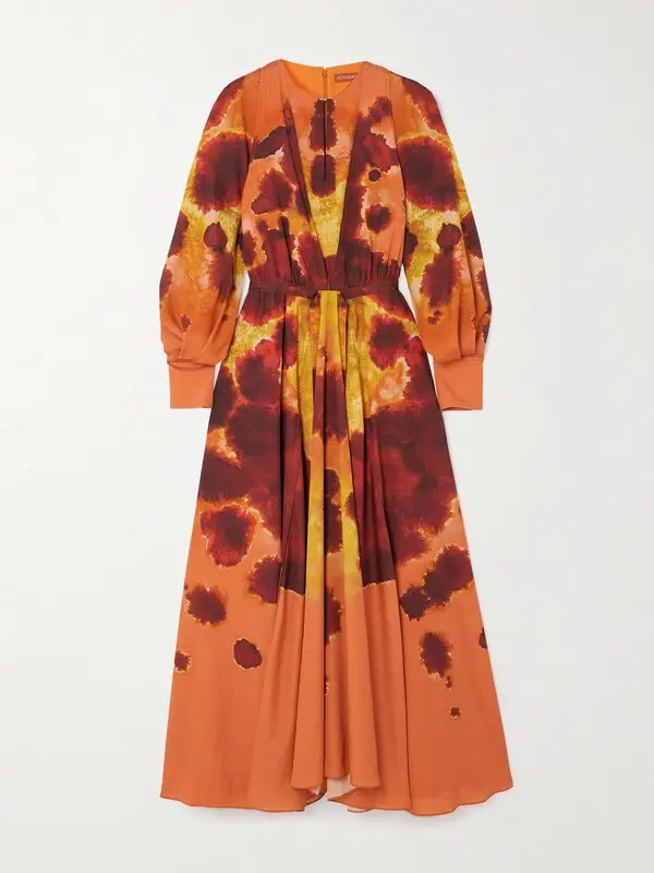 Altuzarra Peirene Tie-dyed Chiffon Midi Dress