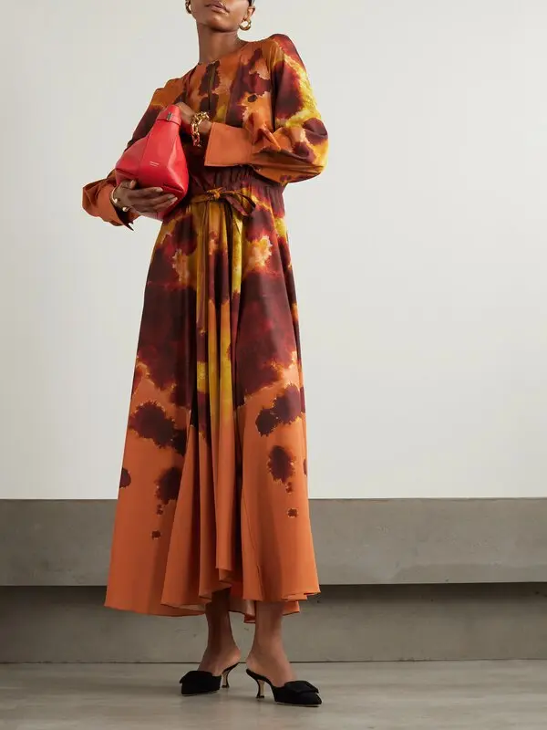 Altuzarra Peirene Tie-dyed Chiffon Midi Dress