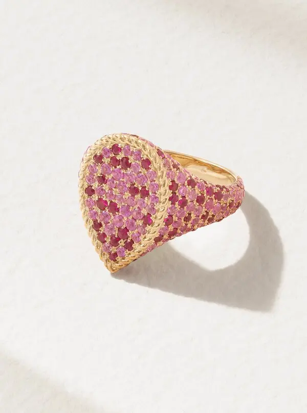 Yvonne Léon 18-karat Gold, Ruby And Sapphire Ring - Pink