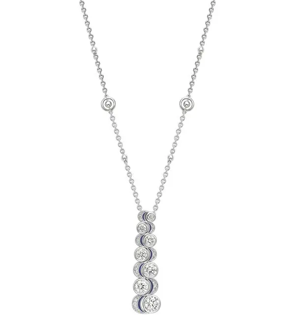 BOODLES Platinum And Diamond Over The Moon Pendant Necklace - Silver