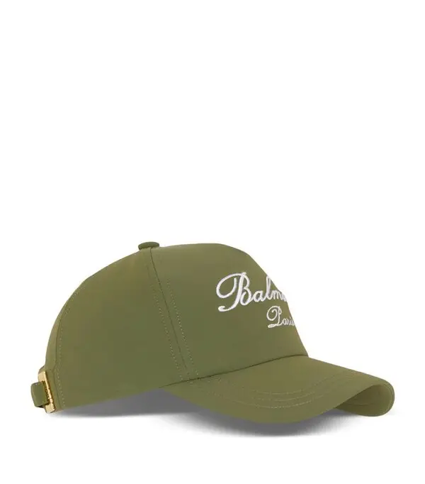 Balmain Embroidered Logo Baseball Cap - Green | Editorialist display picture 1