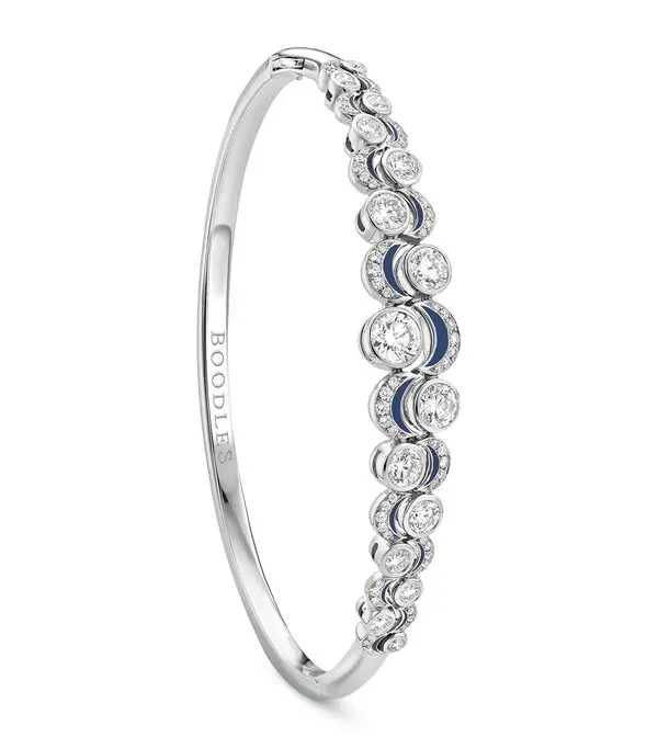 BOODLES Platinum And Diamond Over The Moon Bangle - Silver