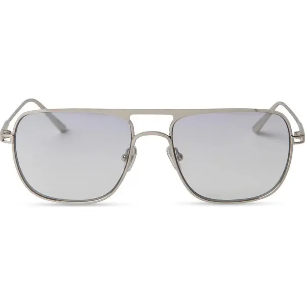 ELISA JOHNSON Jane 54mm Flat Top Navigator Sunglasses - Silver Metal