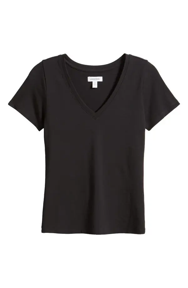 Nordstrom Everyday V-neck T-shirt - Black