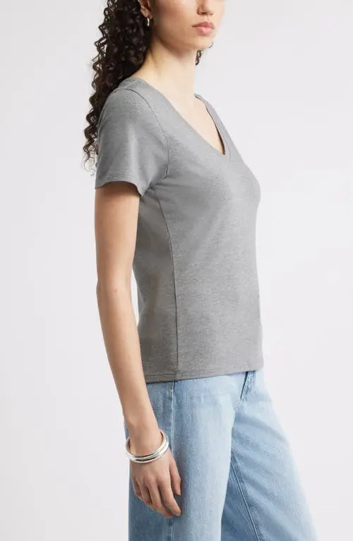 Nordstrom Everyday V-neck T-shirt - Grey Dark Heather