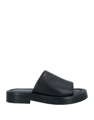 FERRAGAMO Calfskin Slide Sandals - Black