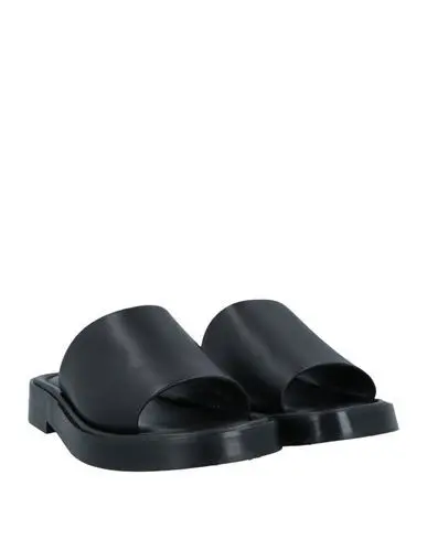 FERRAGAMO Calfskin Slide Sandals - Black