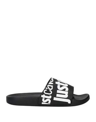 Just Cavalli Rubber Pool Slides With Logo Print - Black