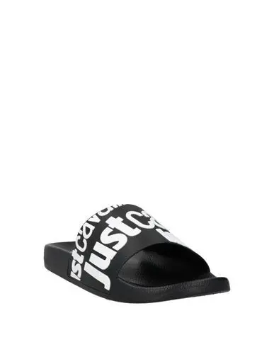 Just Cavalli Rubber Pool Slides With Logo Print - Black