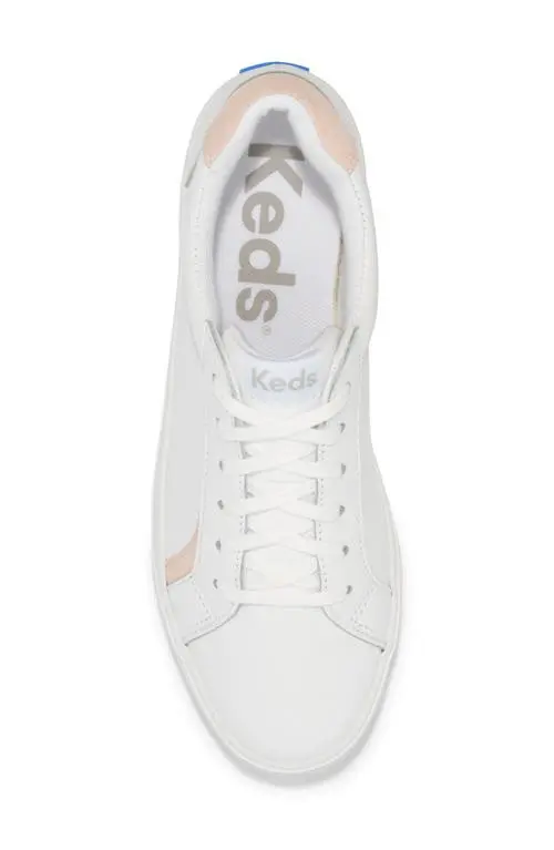 KEDS® Pursuit Low Top Sneaker - White/light Pink Leather