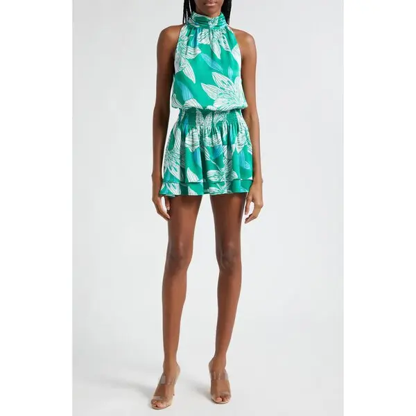 slim fit dress slacks Ramy Brook Marianna Dress in Bright Palm Burnout